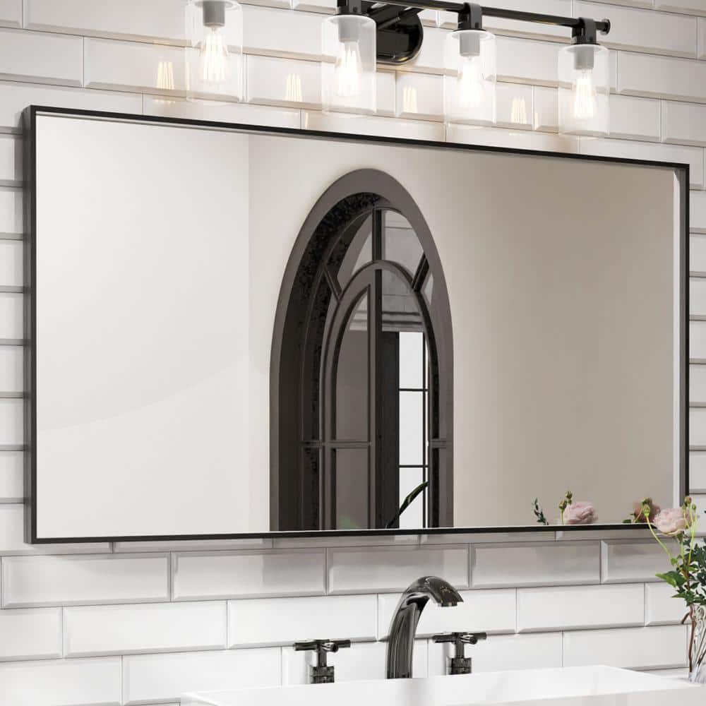 waterpar 55 in. W x 30 in. H Rectangular Aluminum Framed Wall Bathroom ...