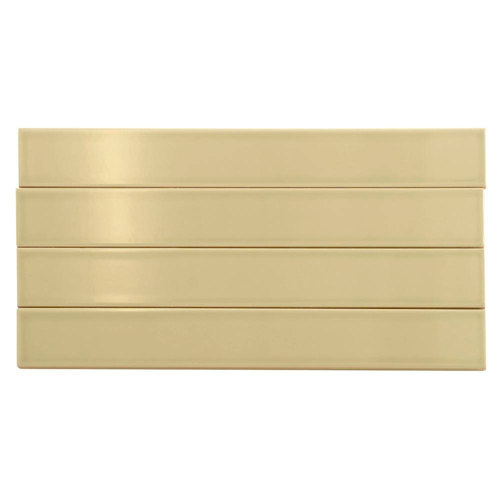 Apollo Tile Horizonte 2 in. x 16 in. Glossy Soft Olive Ceramic Subway ...