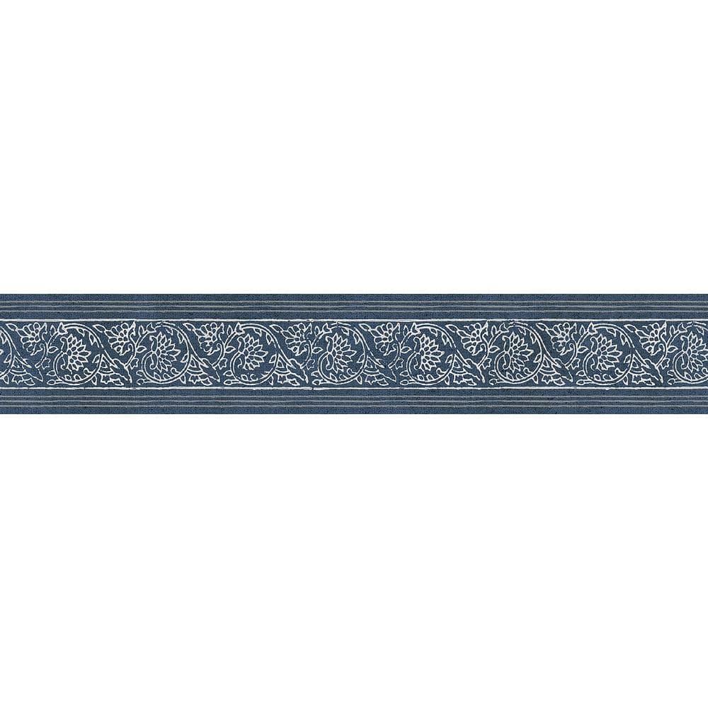 Chesapeake Carved Floral Blue Trim Wall Border 4148-14502 - The Home Depot