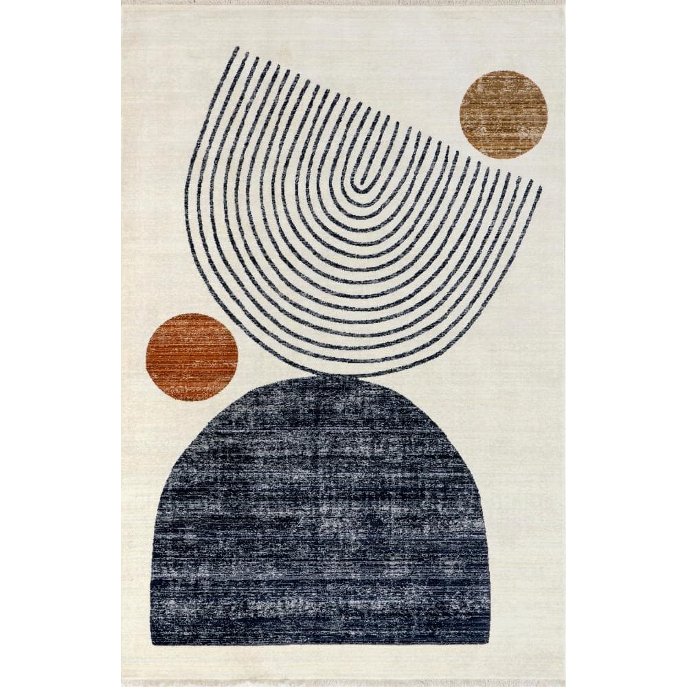 nuLOOM Bevin Abstract Sky Fringe Beige 8 ft. x 10 ft. Area Rug BDSN36A ...