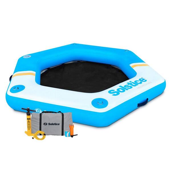 Solstice Inflatable Hexagon Dock Float 6-Foot Water Mat with Mesh Swim ...