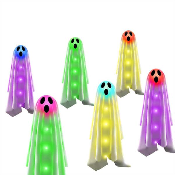 OGETFUUR 18 in. Halloween Ghost Decorations Lights with Scary Party ...