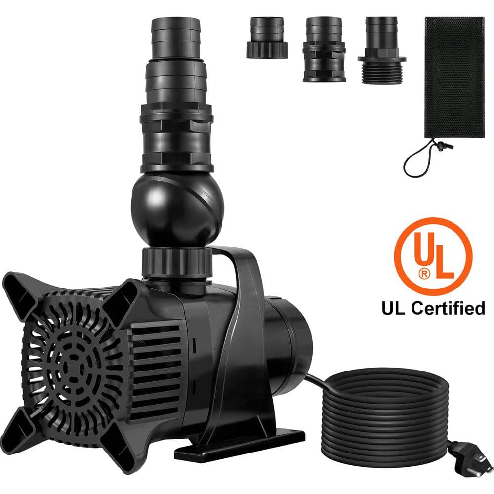 VEVOR Submersible Fountain Pump 8000GPH 360° Garden Pond Pump 26 ft ...