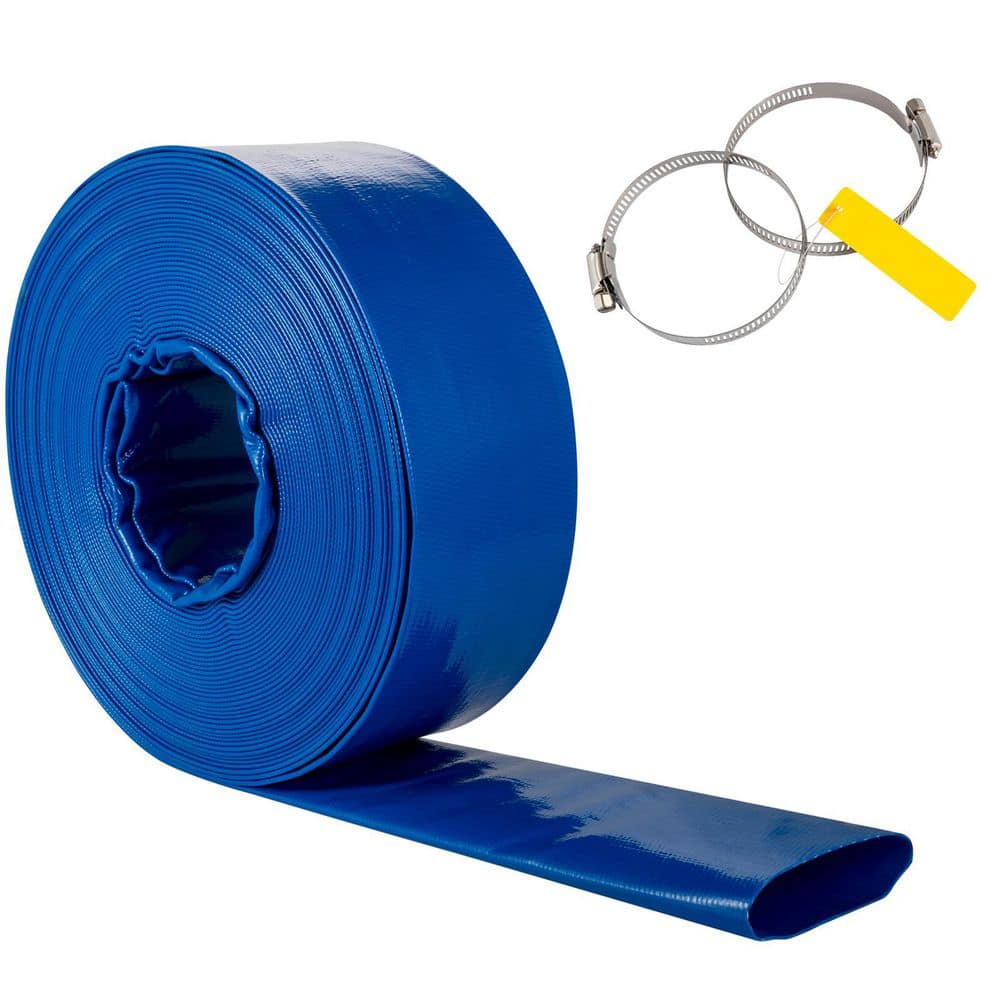 SKYSHALO Discharge Hose, 1-1/2 in. x 100 ft. PVC Fabric Lay Flat Hose ...