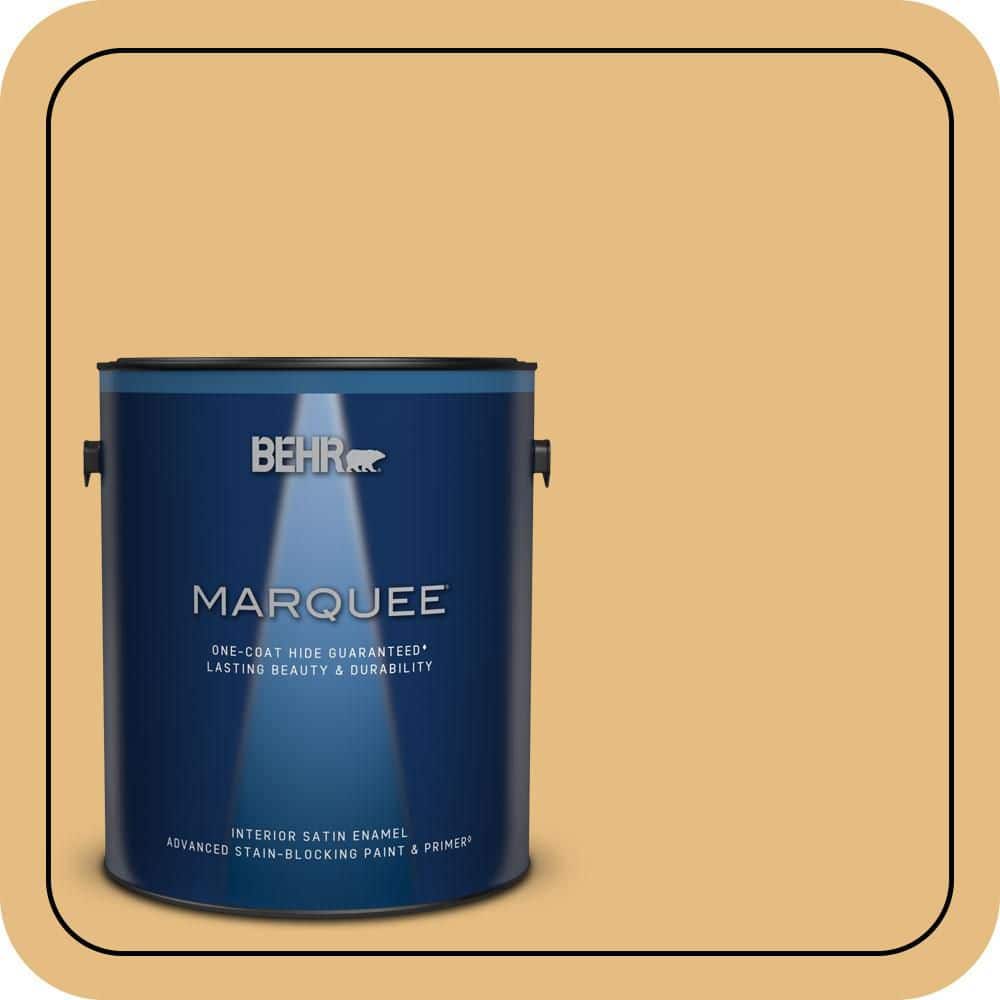 BEHR MARQUEE 1 gal. #320D-4 Arizona Tan Satin Enamel Interior Paint ...