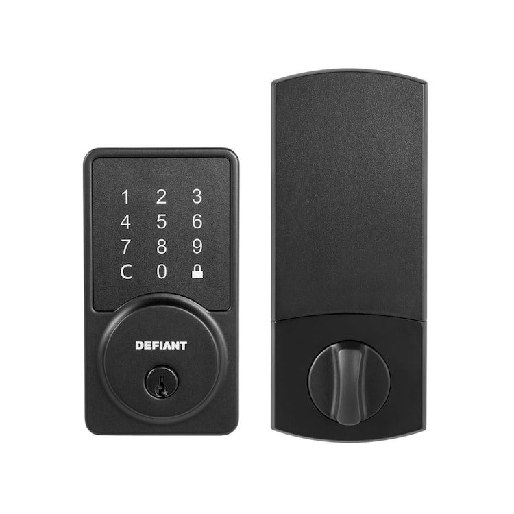 Defiant Square Matte Black Smart Wi-Fi Deadbolt Powered By Hubspace ...