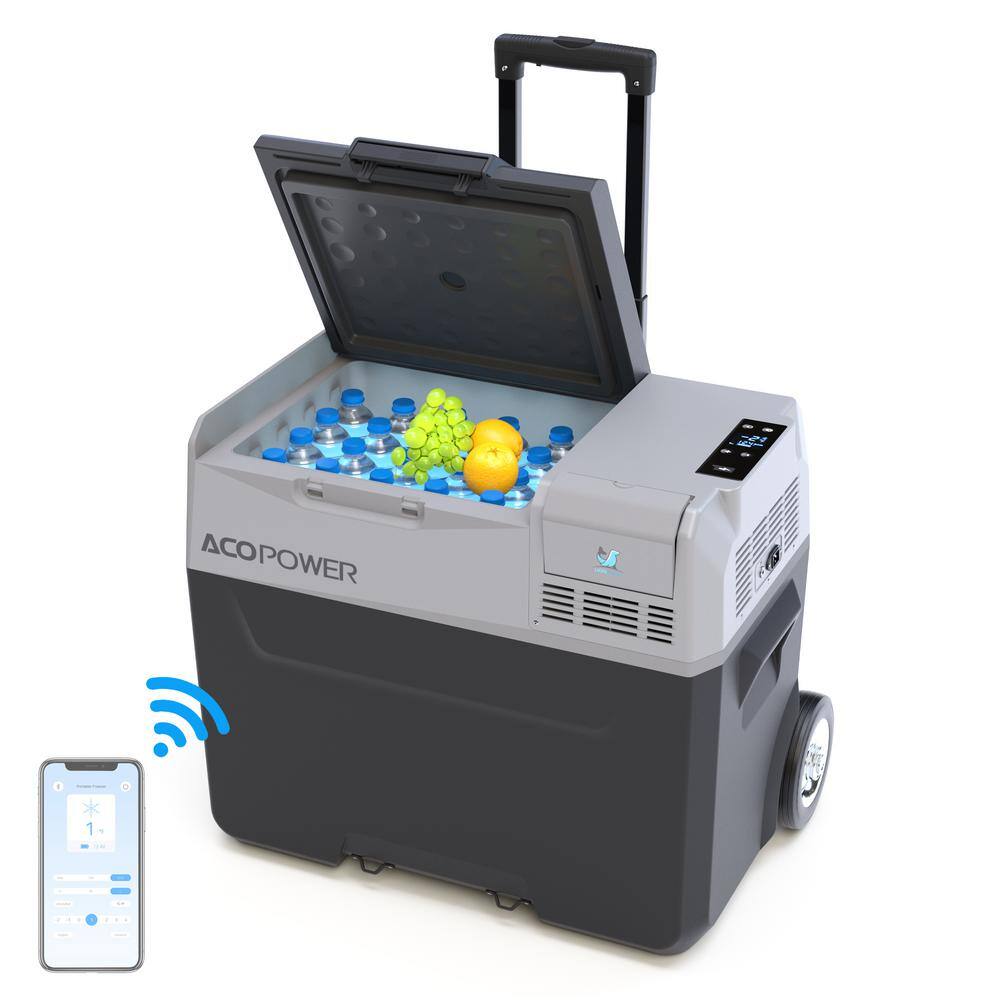 42 qt. Low Noise Car Cooler Portable Refrigerator Freezer with APP ...