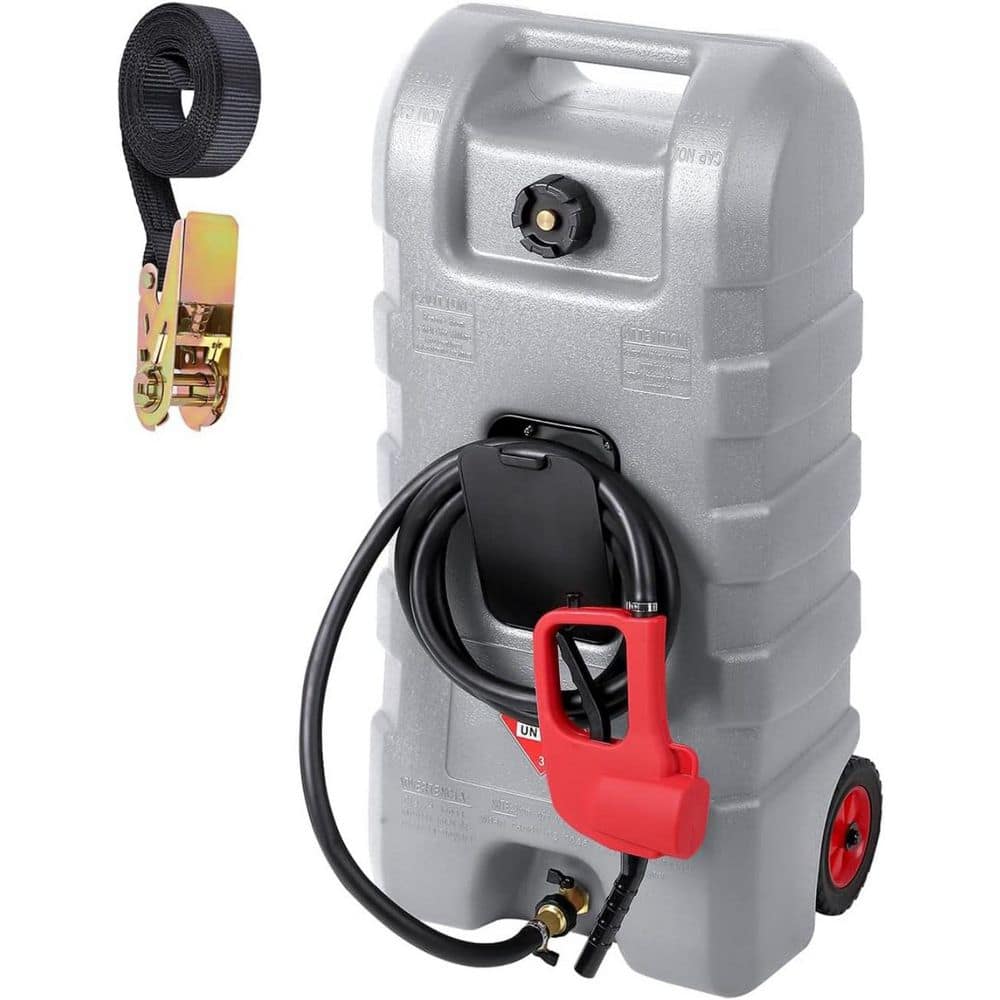 15 Gallon Portable Fuel Storage Tank with Manual Siphon Pump and 10FT ...