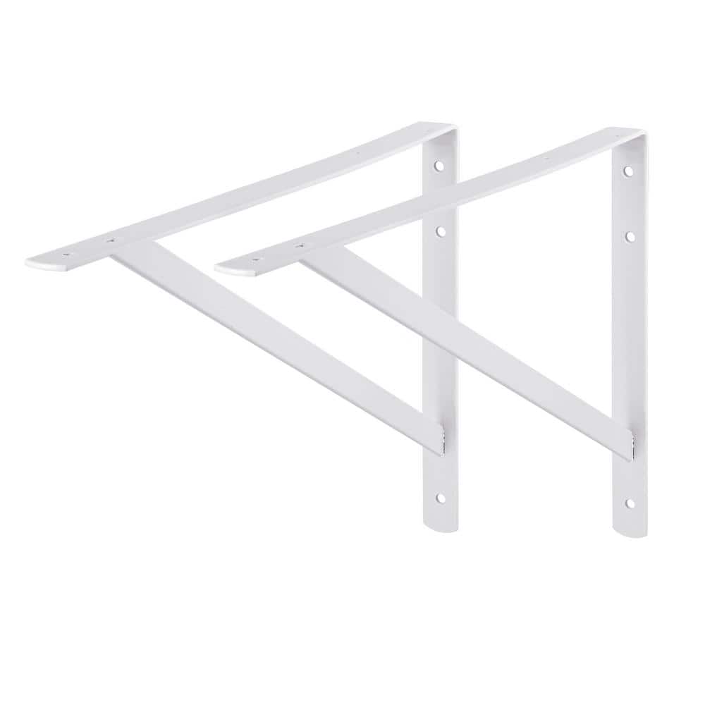 Dolle BEAM 19.5 in. White Steel Shelf Bracket Set of 2 90238 - The Home ...