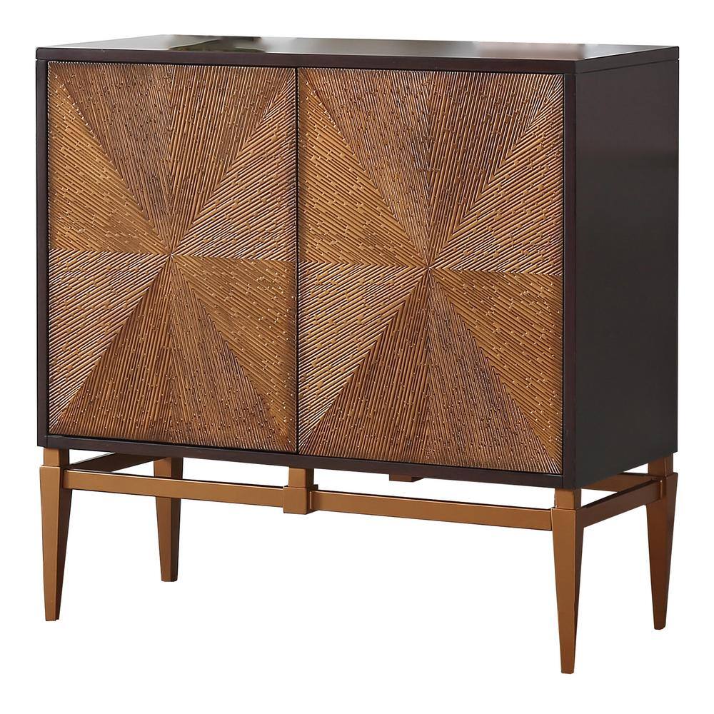 Best Master Furniture Labardi Brown with Antique Gold Accents Cabinet ...