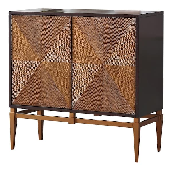 Best Master Furniture Labardi Brown with Antique Gold Accents Cabinet ...