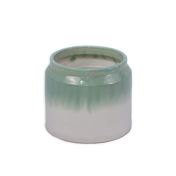 EPIPHANY DOUBLED INC (Set of 2) Modern Green Gradient Ceramic Planter ...