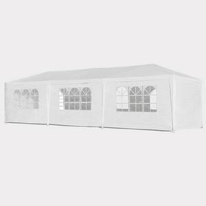 9.2 ft. x 27.5 ft. White Party Canopy Tent with 8 Sidewalls ST711B-117 ...