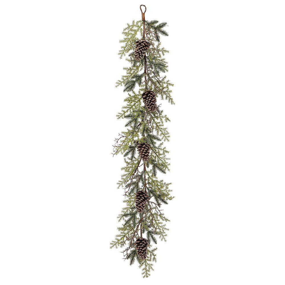 Regency International 5 ft. Brown Artificial Iced Northwoods Evergreen ...