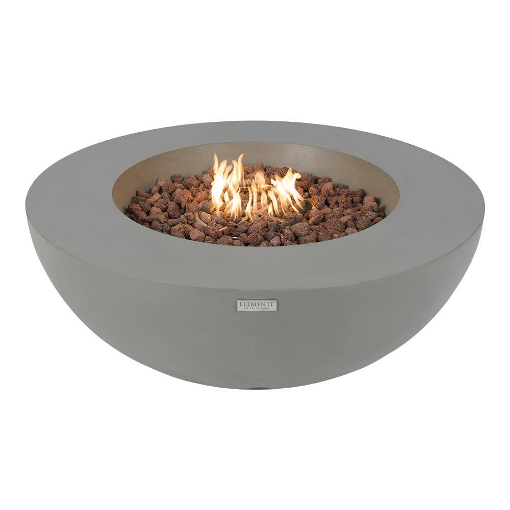 Envelor Lunar Outdoor Fire Pit 42 in. Round Concrete Natural Gas Fire ...