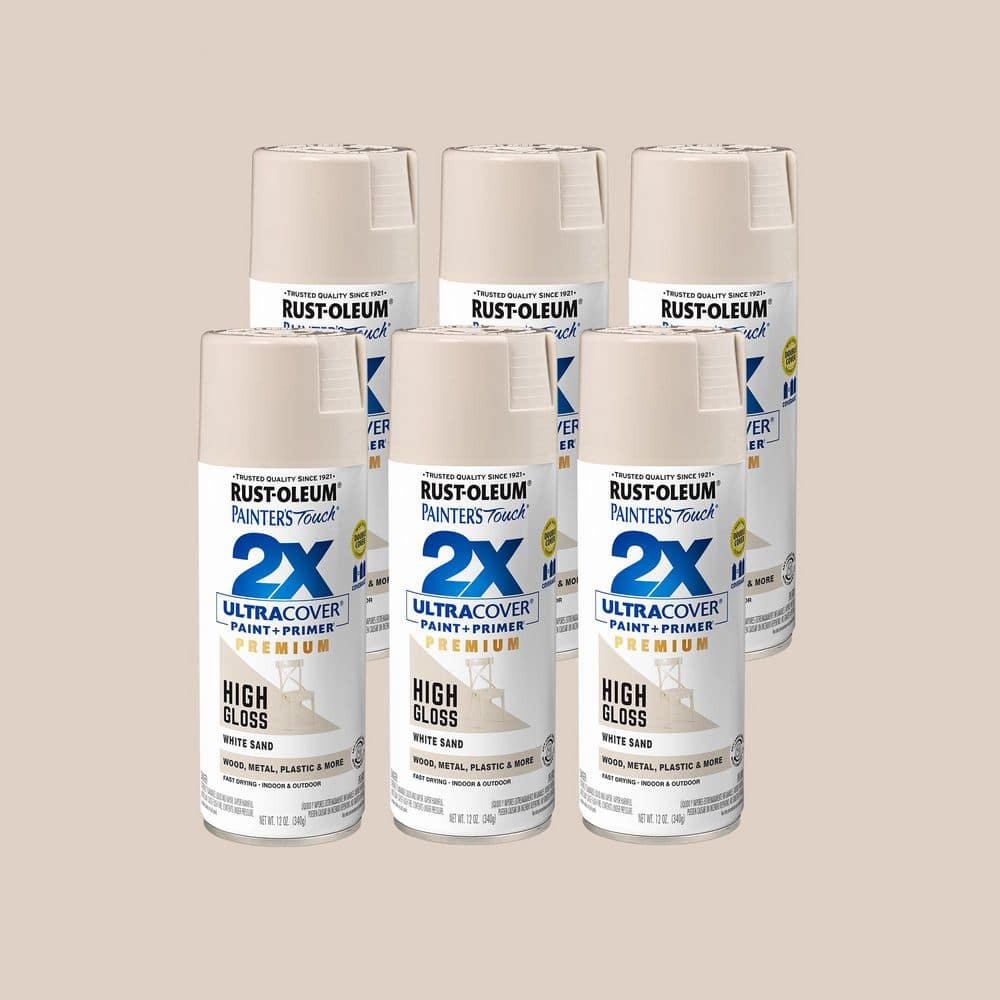 Rust-Oleum Painter's Touch 2X 12 oz. High Gloss White Sand Ultra Cover ...