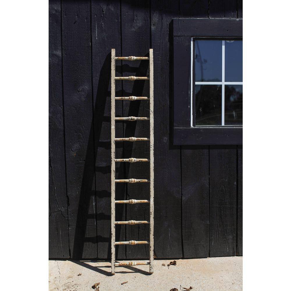 Storied Home White Wood Decorative Ladder DE7576 - The Home Depot