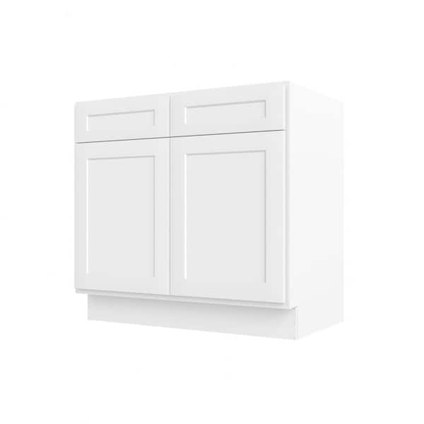 Furinno 36 in. W 21 in. H 34.5 in. D Ready to Assemble Plywood Vanity ...