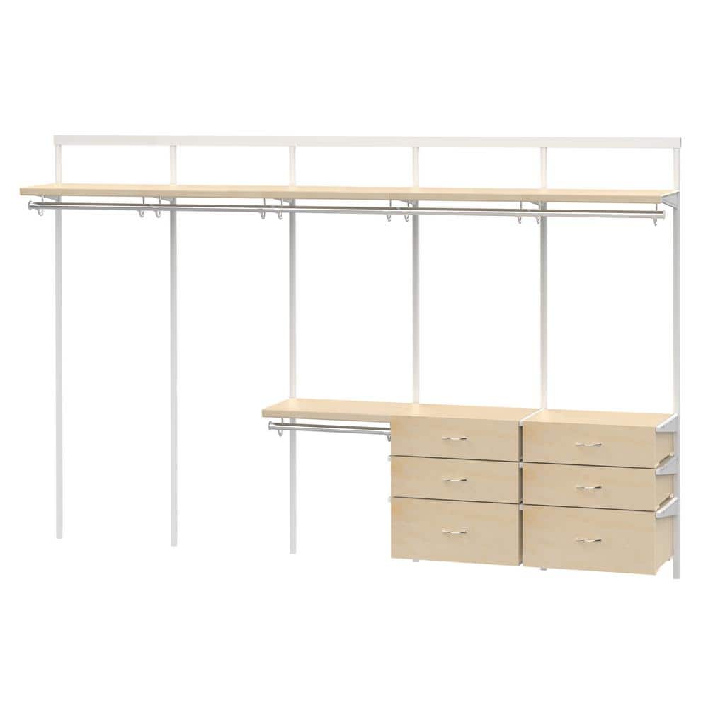 Everbilt Genevieve 10 ft. Birch Adjustable Closet Organizer 2 Long, 2 ...