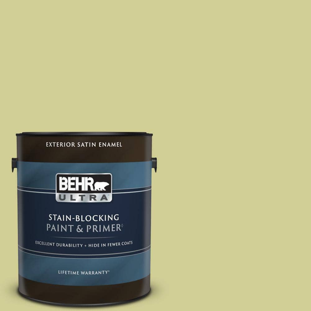 BEHR ULTRA 1 gal. #M340-4 Wasabi Satin Enamel Exterior Paint & Primer ...