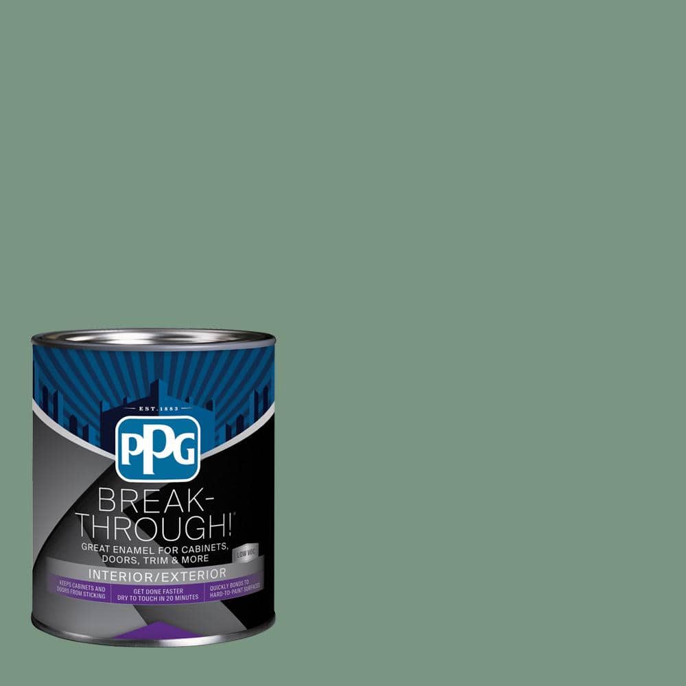 Break-Through! 1 qt. PPG1133-5 Slate Green Semi-Gloss Door, Trim ...