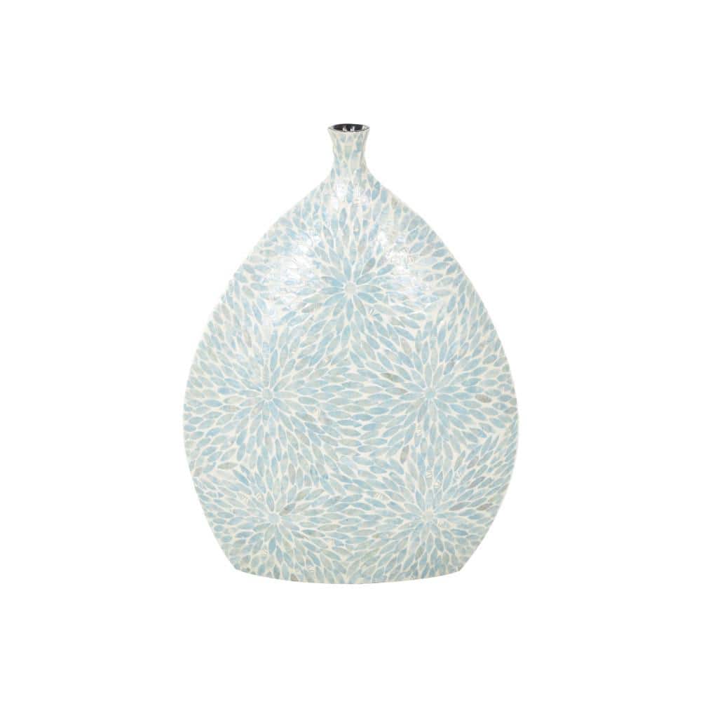 Litton Lane Light Blue Handmade Large Mosaic Mother of Pearl Shell ...
