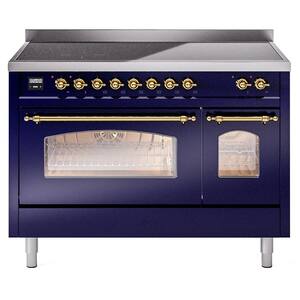 ILVE Nostalgie 48 in. 6 Zone Freestanding Double Oven Induction Range ...