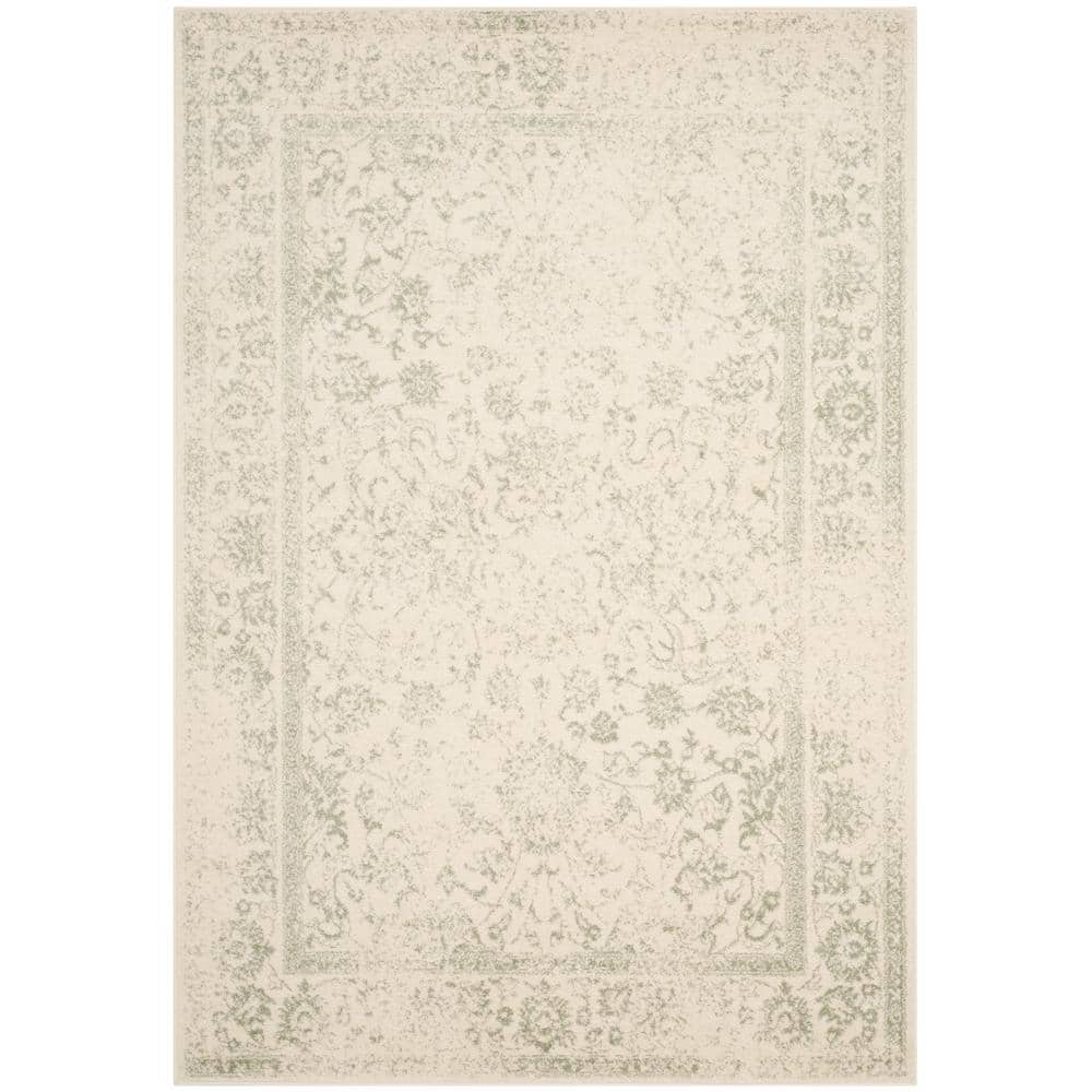 SAFAVIEH Adirondack Ivory/Sage 6 ft. x 9 ft. Border Distressed Area Rug ...