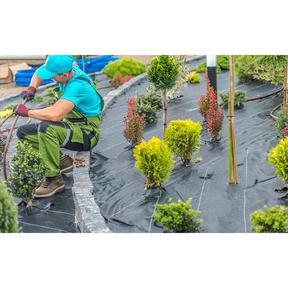 AUTMOON 3.5oz Weed Barrier Landscape Fabric 4 x 300 ft. Dual Layer ...