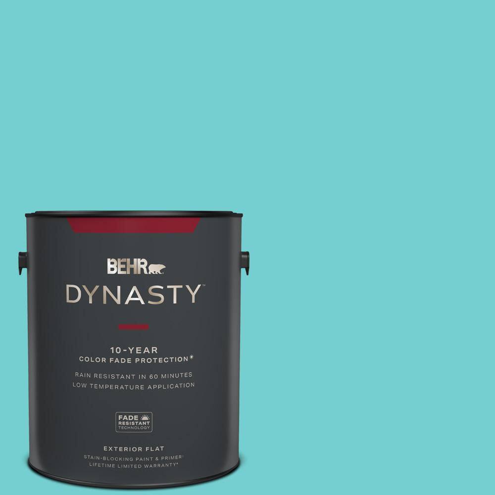 BEHR DYNASTY 1 gal. #P460-3 Soft Turquoise Flat Exterior Stain-Blocking ...