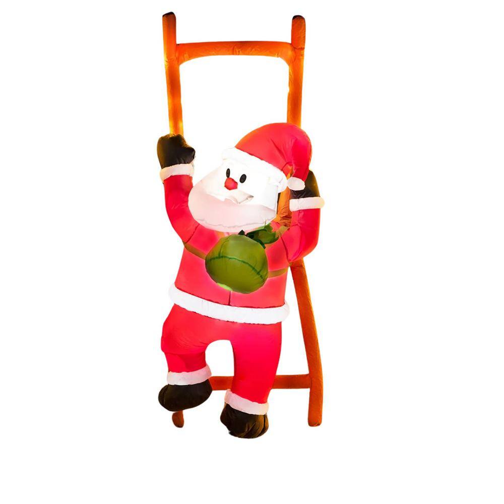 Joyfy 6 ft. in H x 2 ft. in W Festive Climbing Santa Inflatable for ...