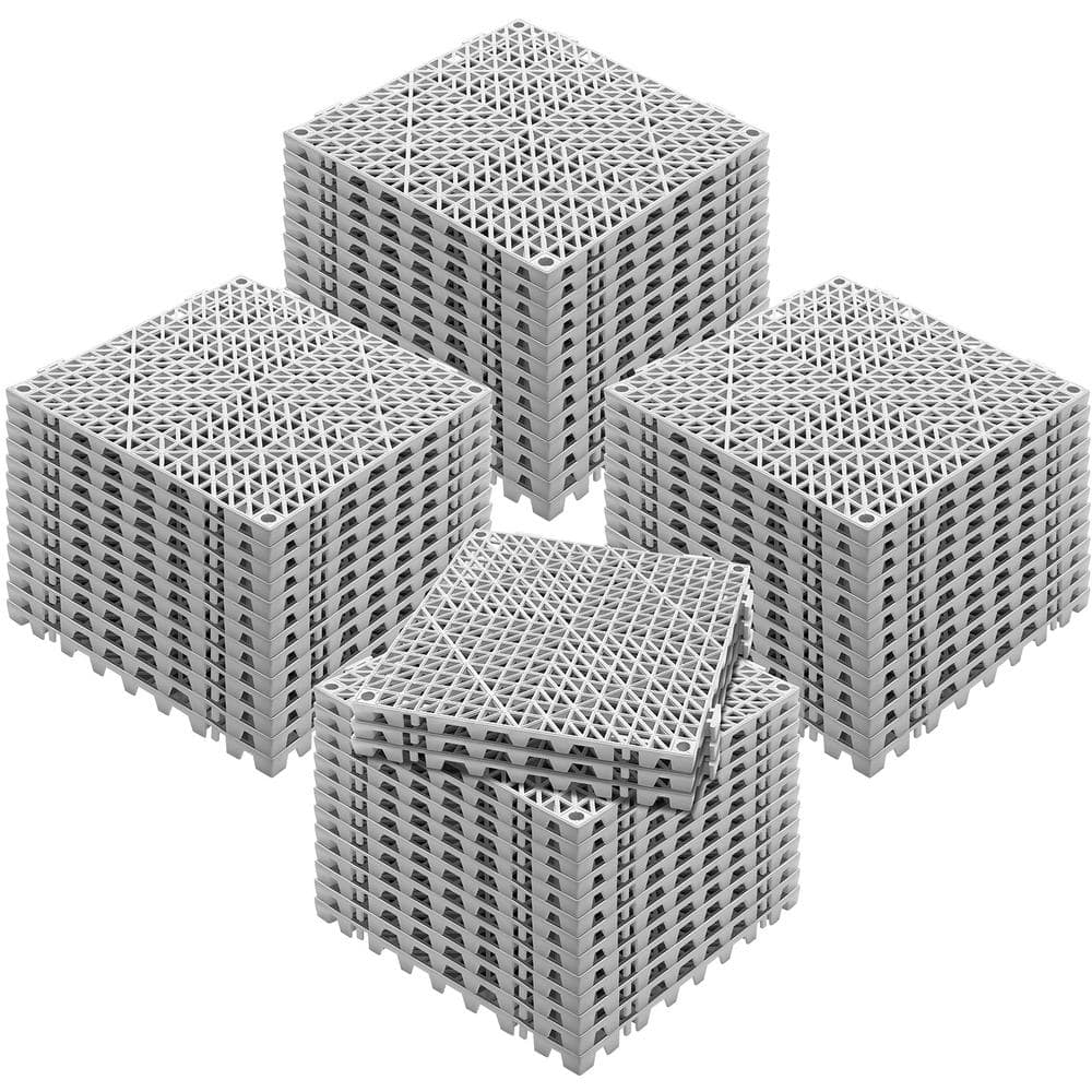 VEVOR Interlocking Drainage Mat Floor Tiles Rubber Interlocking Gym ...