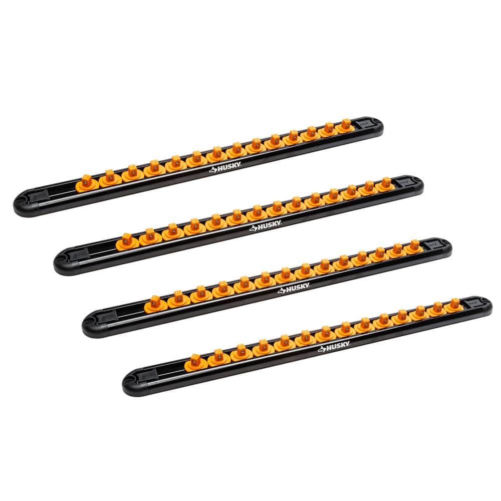 Husky 1/4 in. Swivel Magnetic Socket Rail (4-Piece) H4DSWIVMGRAIL4P ...