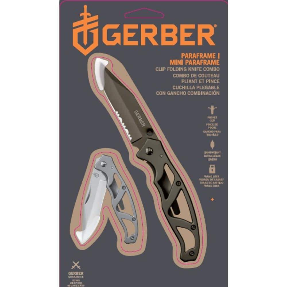 Gerber Paraframe and Paraframe Mini Folding Knife Set (2-Piece) 31 ...