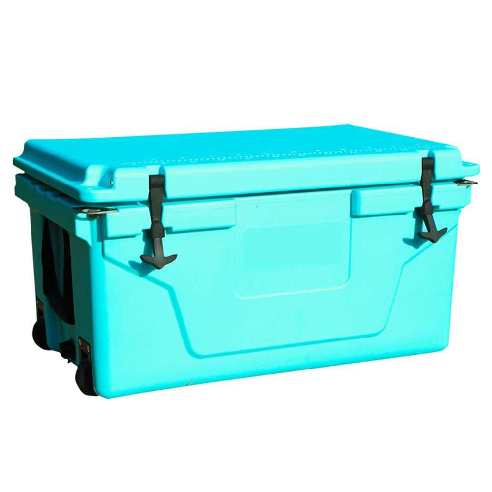 Blue 65 qt. Food & Beverage Chest Cooler, Outdoor Fish Ice Chest Box ...
