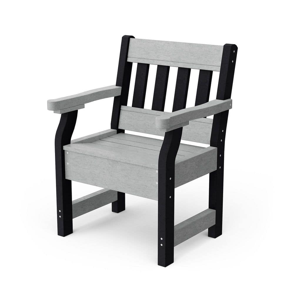 Wildridge Heritage Light Gray and Black HDPE Plastic Outdoor Garden ...