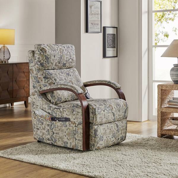 JAYDEN CREATION Nina Beige Power Recliner with Wired Controller and ...