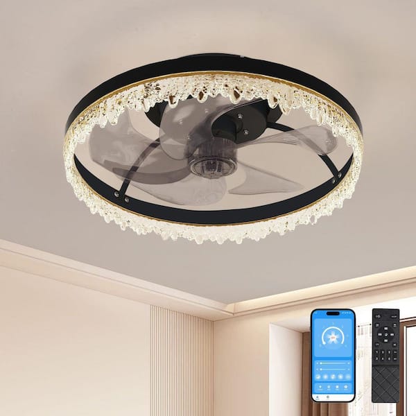 RCCFBHM Light Pro 16 in. Smart Indoor Black Integrated LED Light ...