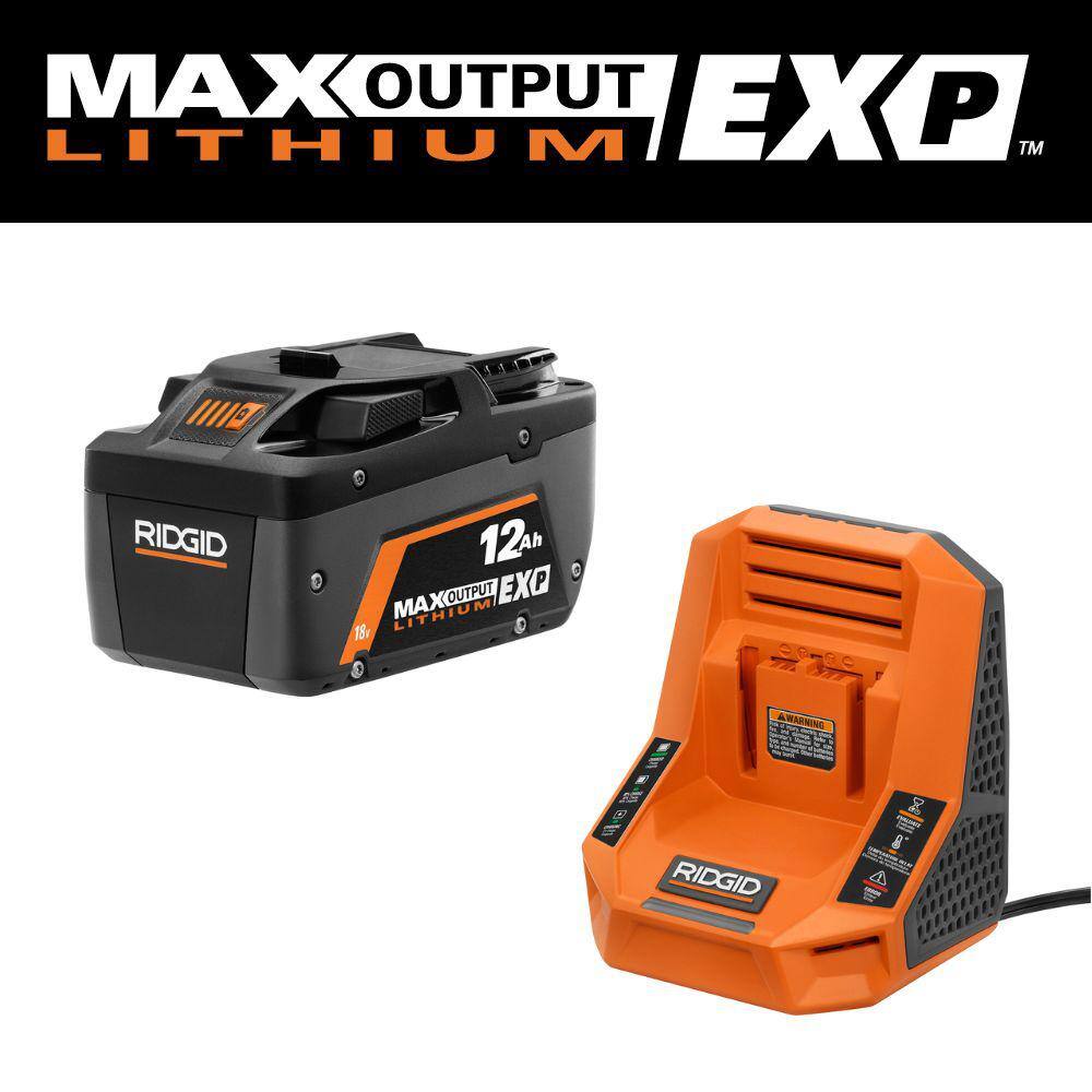 RIDGID 18V Single Port Rapid Charger with 12.0 Ah MAX Output EXP ...