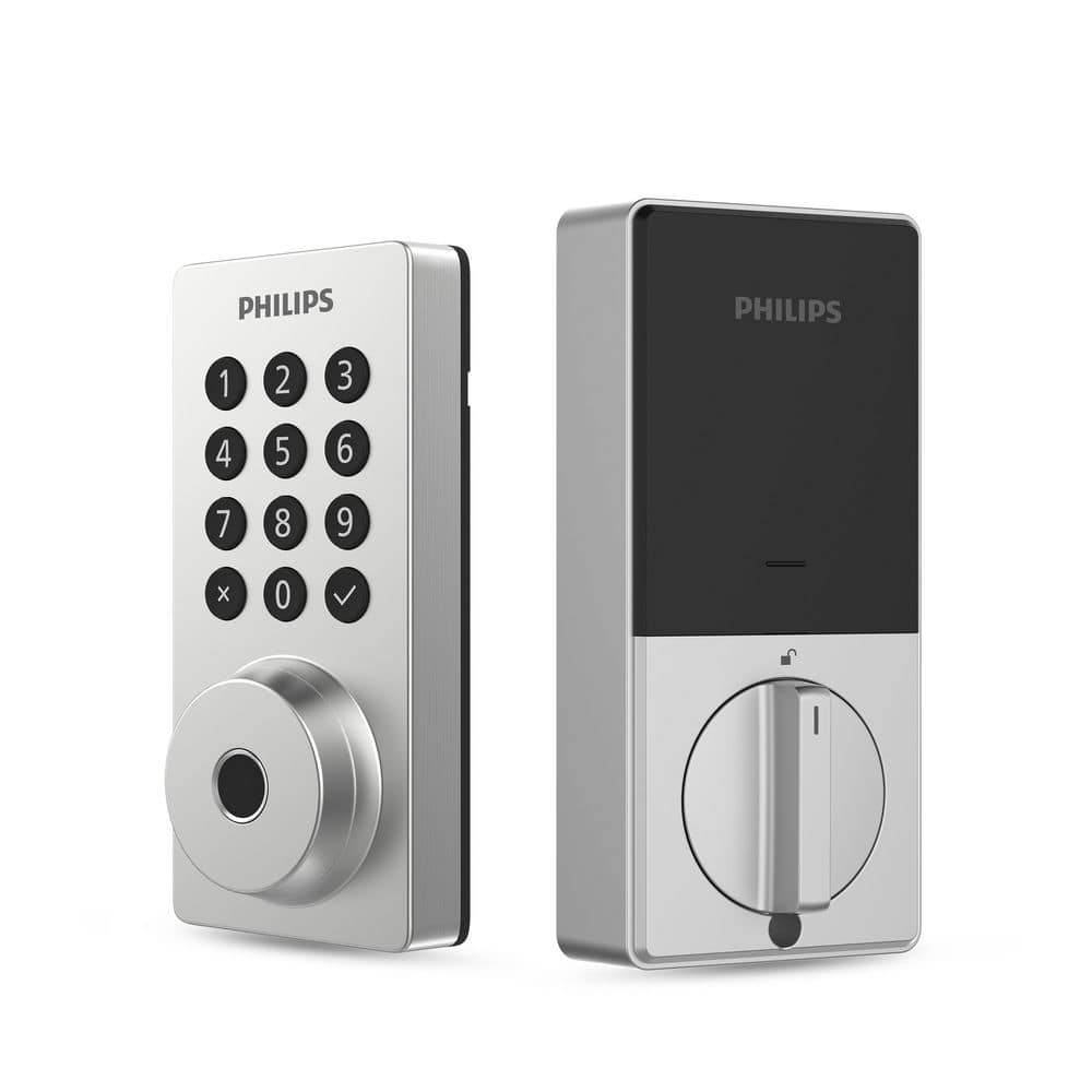 Philips Smart Wi-Fi Door Lock Deadbolt with Push Button Lighted Keypad Pin Code DDLOM1042X1HWSN ...