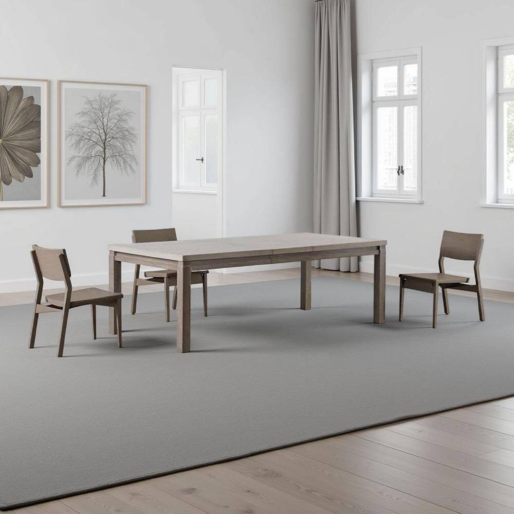 Benjara Gris Modern and Contemporary Gray and Stone Gray Wood 30 in. 4-Legs Base Dining Table ...