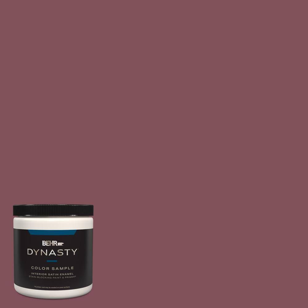 BEHR DYNASTY 8 oz. #HDC-CL-02 Fine Burgundy Satin Enamel Stain-Blocking ...