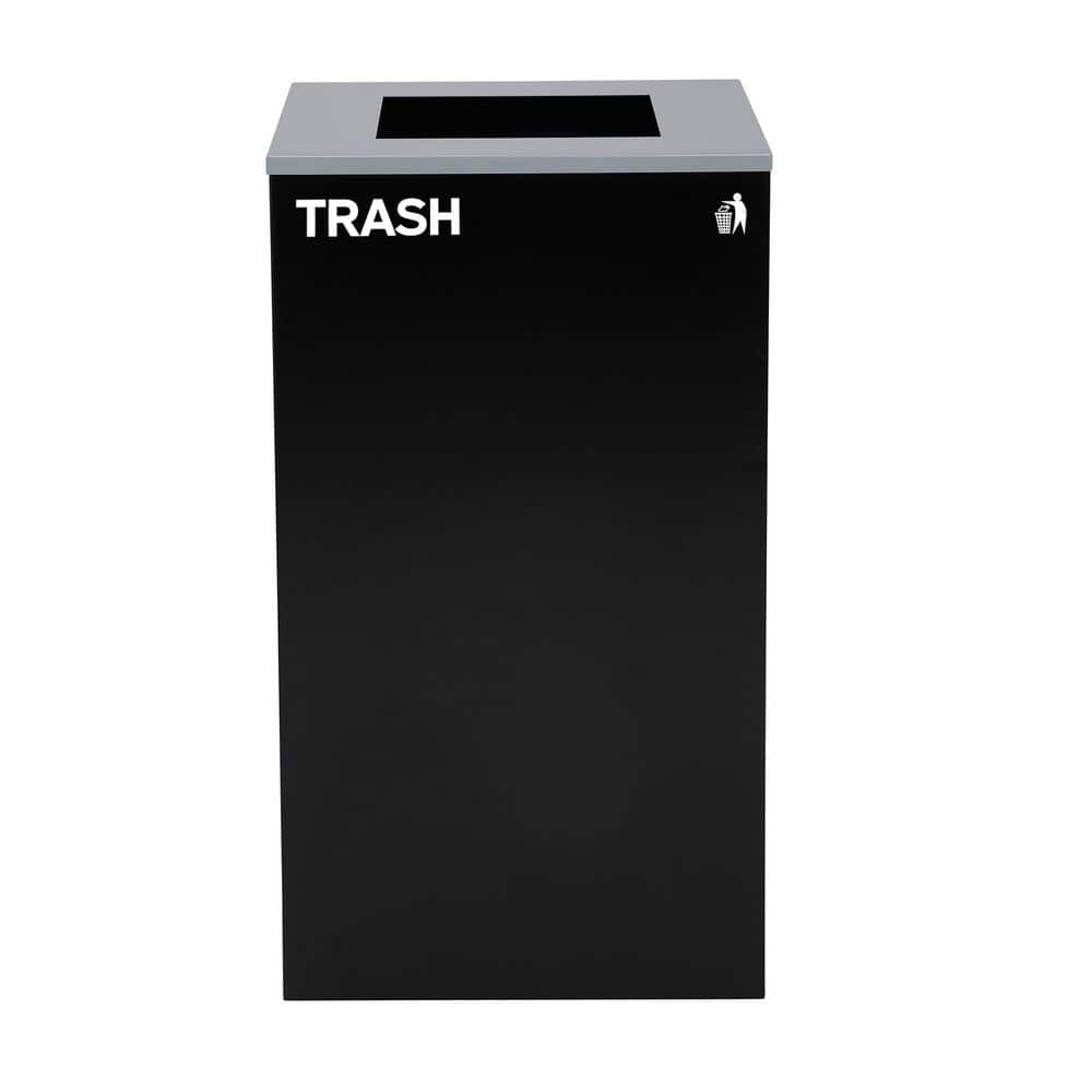 Alpine Industries 29 gal. Black Steel Open Top Commercial Trash Can ...