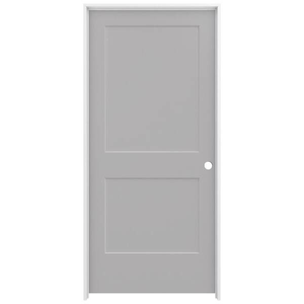 JELD-WEN 36 in. x 80 in. Monroe Driftwood Painted Left-Hand Smooth ...