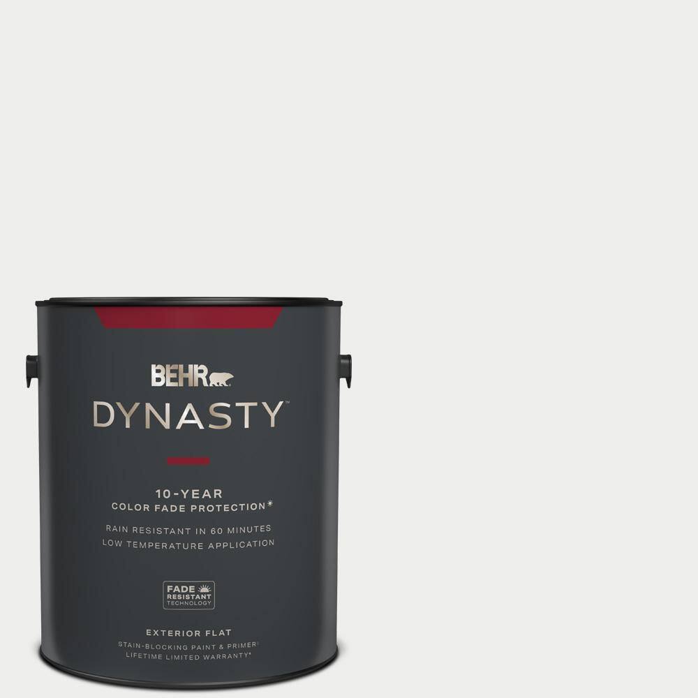 BEHR DYNASTY 1 gal. #760E-1 Igloo Flat Exterior Stain-Blocking Paint ...