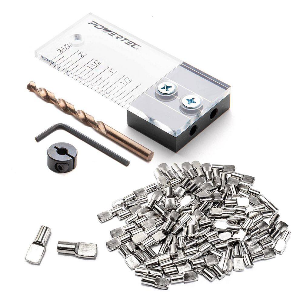 ‎POWERTEC 1/4 in. Dowel Drilling Jig W/ Alignment Marker, Cobalt Drill ...