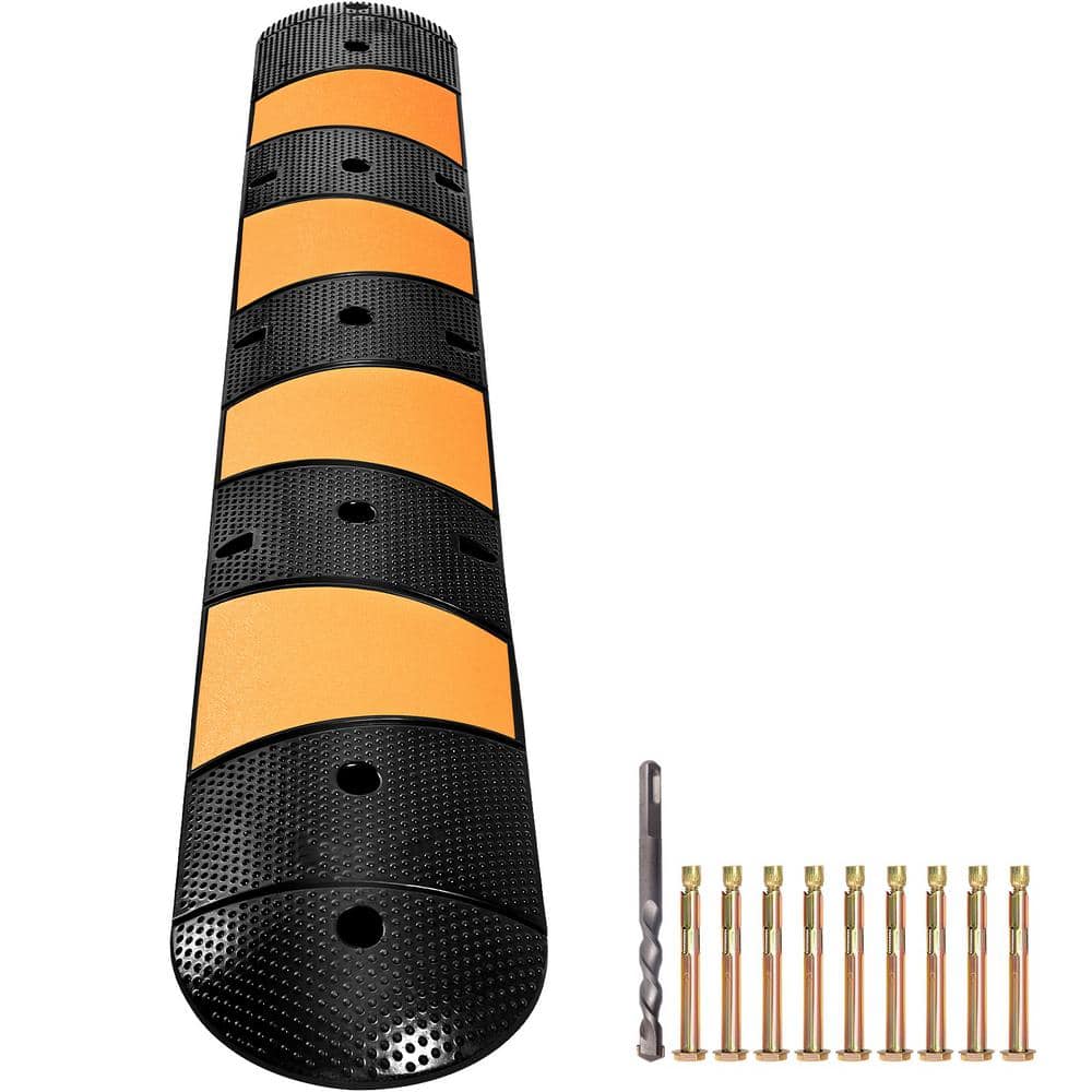 SVOPES Rubber Traffic Calming Device, 12.2 in. x 6.07 ft. Dual Channel ...
