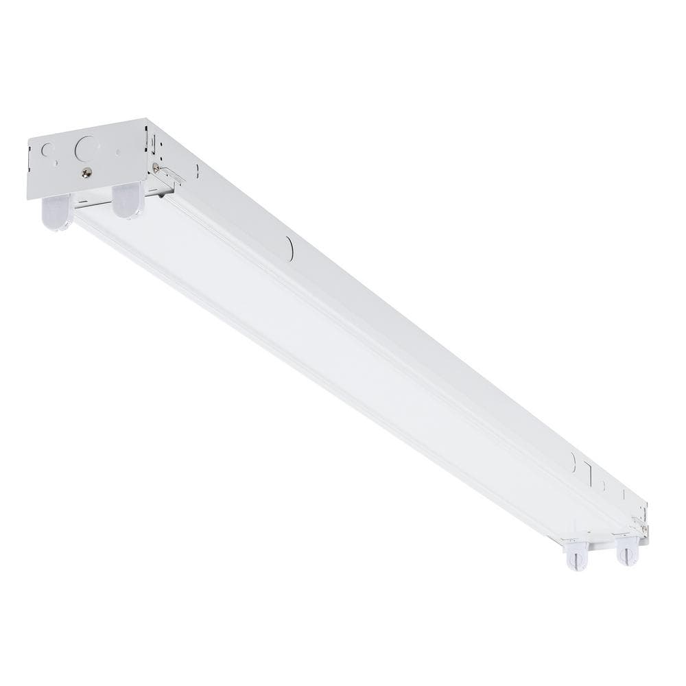 EnviroLite 4 ft. White Strip Fixture LED Ready for 2 T8 Type B Double ...