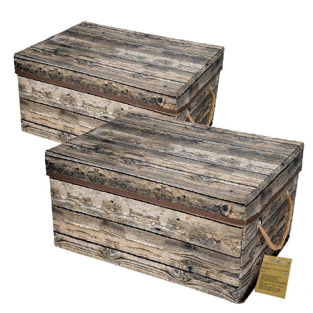 Memory Box Brown 11.8 W in x 7.9 H in Fabric and Cardboard Decorative ...