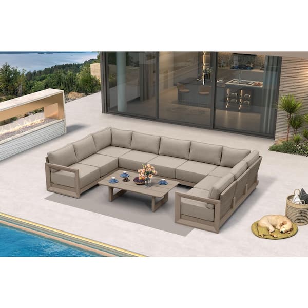PURPLE LEAF 10 Pieces Patio Conversation Sets All Weather Aluminum ...